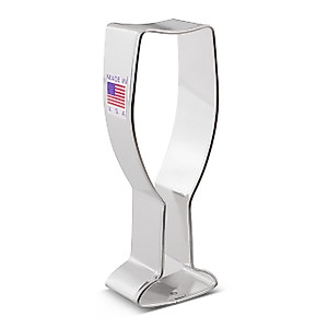 Champagne Glass Cookie Cutter, 4.25" Made in USA by Ann Clark