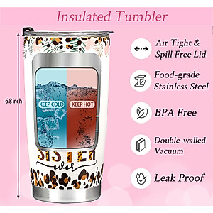 Sisters Gifts from Sister - Meaningful Gift for Sister from Sister - Sister gifts - Gift for Best Friend Women Big Sister Little Sister Birthday Gifts - Stainless Steel Tumbler 20oz Gifts for Sisters