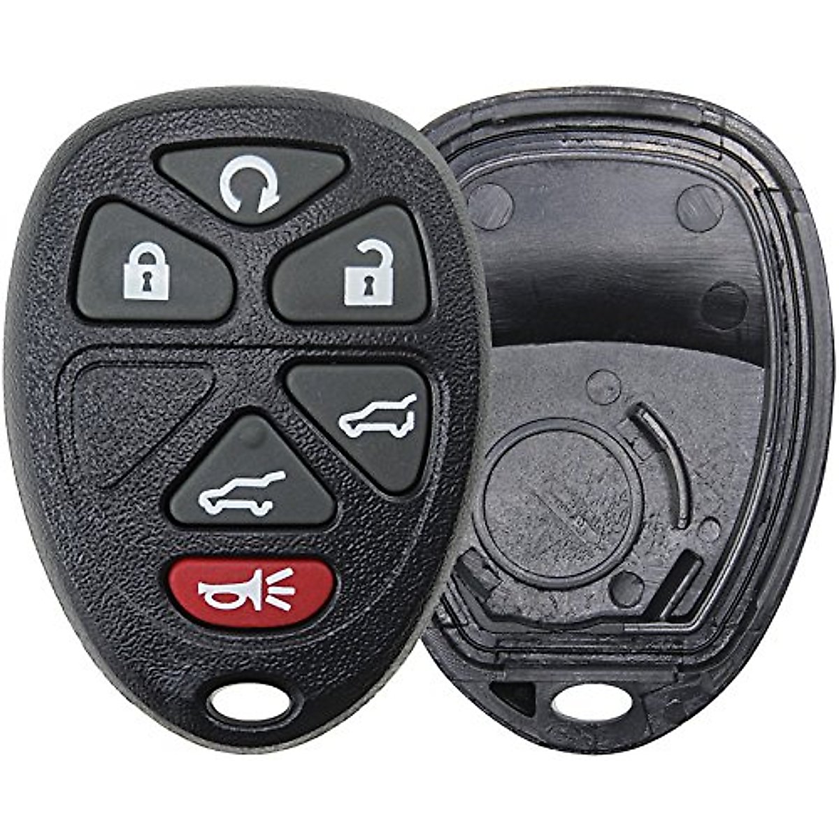 KeylessOption Replacement 6 Button Keyless Entry Remote Key Fob Shell Case and Button Pad for OUC60270