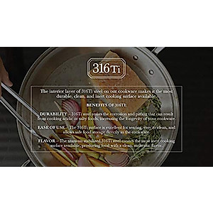 Heritage Steel 8 Quart Rondeau with Lid - Made in USA - Titanium Strengthened 316Ti Stainless Steel with 5-Ply Construction - Induction-Ready and Fully Clad