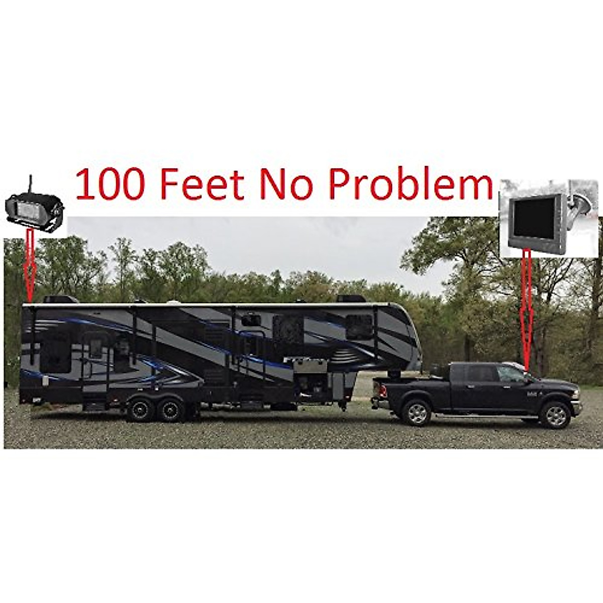 4Ucam Digital Wireless Camera + 7" Monitor for Bus, RV, Trailer, Motor Home, 5th Wheels and Trucks Backup or Rear View