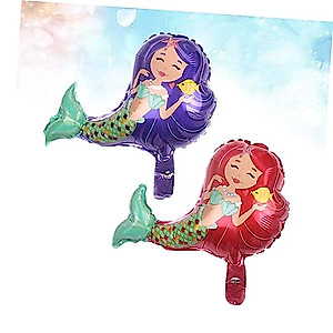 JOINPAYA Aluminum Foil Balloons 2pcs birthday balloon party decoration latex balloon mermaid balloon Baby mini decorate Deflatable Balloons