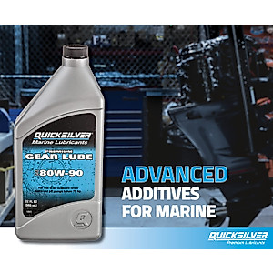 Quicksilver by Mercury Marine 80W-90 Premium Gear Lube, Marine Engine, 32 oz.