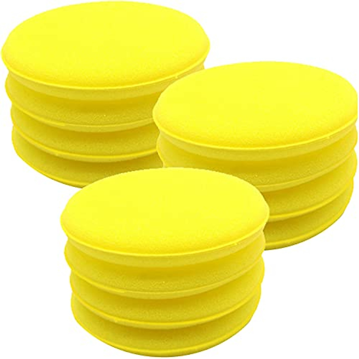 TIHOOD 12PCS 4”Car Wax Applicator/Round Shaped Sponge/Cars Wax Applicator Foam Sponge Ultra-Soft Cleaning Tool