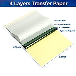 Tattοο Stencil Transfer Paper, 25PCS Ultra HD Tattοο Thermal Stencil Paper, 4 Layers Premium DIY Tattοο Tracing Paper Transfer Kit Supplies, Size A4