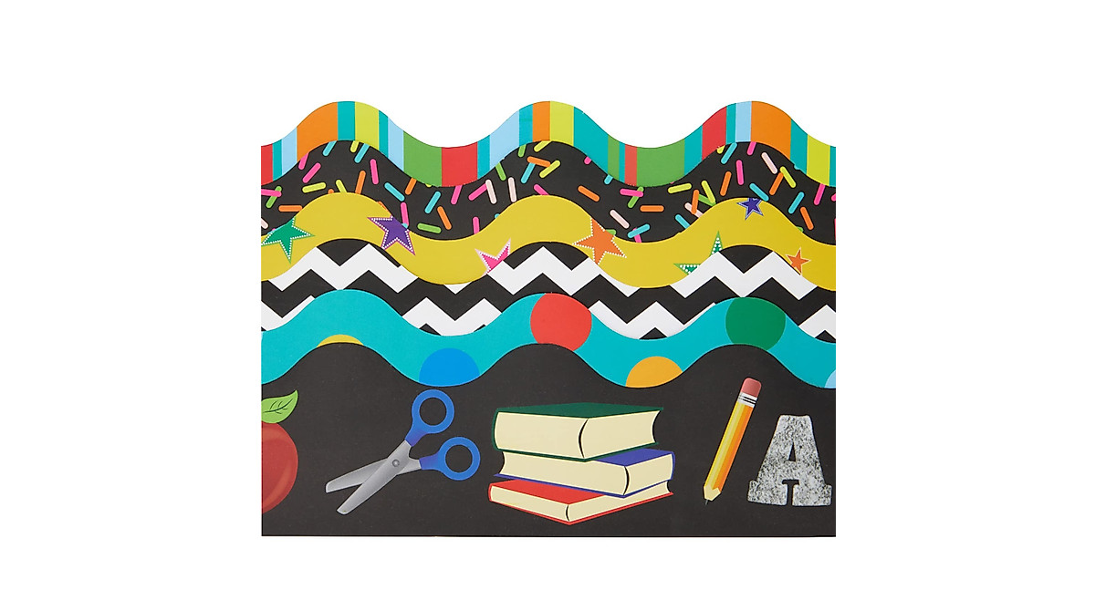 6 Rolls of Scalloped Bulletin Board Borders for Classrooms