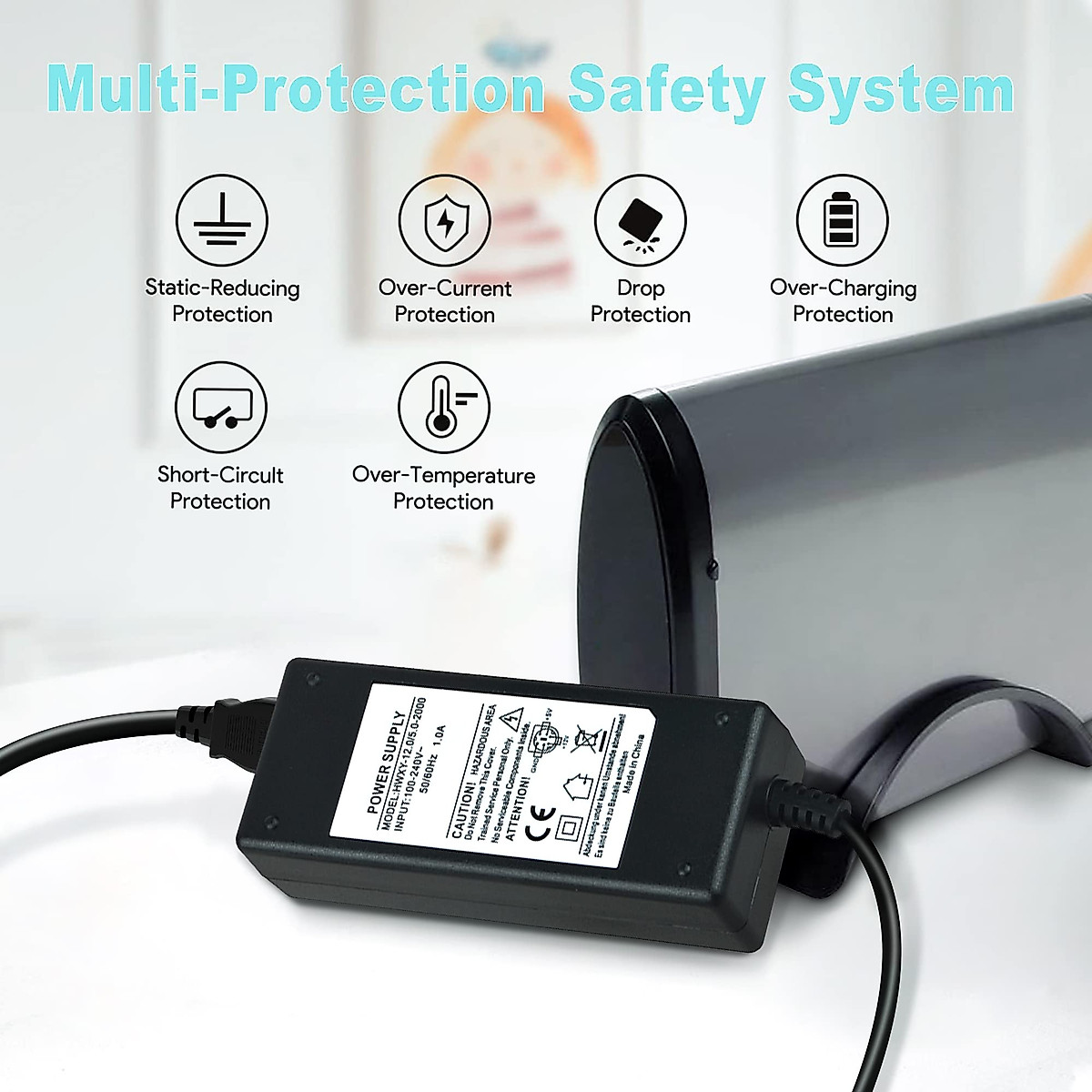 SLLEA 6-Pin DIN AC/DC Adapter for I/O Magic GigaBank 320gb 3.5" External Hard Drive HD HDD 5VDC / 12VDC 1.5A-2A 6-Prong Power Supply Cord Cable PS Battery Charger Mains