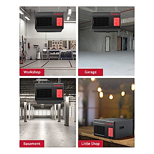 Ecomax MCF03 Air Filtration System, 3-Speed Hanging Ceiling Dust Collectors for Woodworking, Remote Controlled Dust Collection Systems for Shop Garage (300/350/400 CFM)