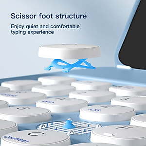 Laetass 360 Rotatable Keyboard Cover for iPad 10th Generation 10.9 inch 2022,Full Wrap Back Stand Shell Design with Magnetic Detachable Cute Round Keyboard and Built-in Capacitive Pen Slot. (Yellow)