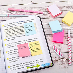 Cocoboo 20 Pack Sticky Notes, 2 x 1.5 Inches, 100 Sheets of Each, Memo Pads, 10 Bright Colors Sticky Pads, for Home Office School Supplies
