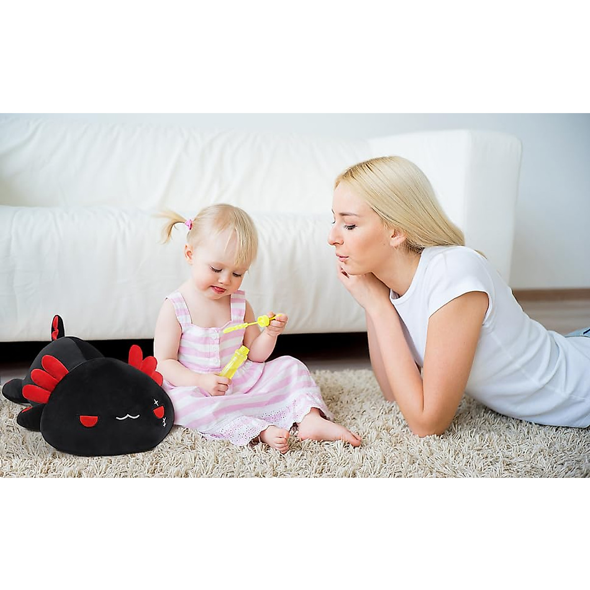 Yeqivo Axolotl Stuffed Animal, Cute Black Axolotl Plush Pillow Toy Soft Axolotl Stuffed Animal Kawaii Plushie Toy 50CM/19.7Inch