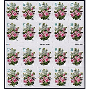 Scott 3836a 37 Cent Garden Bouquet Pane of Twenty 37 Cent Stamps