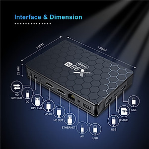 X98H Pro TV Box Android 12.0 tv Box 2.4G/5G Wifi6 4GB RAM 64GB ROM BT5.0 Support 4K H.265 with i8 Keyboard (English Version)