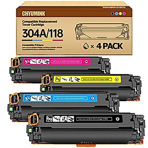 JC Toner Compatible for 304A CC530A CC531A CC532A CC533A Toner Cartridges for use with Color LaserJet CP2025 CP2025dn;imageCLASS MF726Cdw LBP7660Cdn MF8350Cdn (Black Cyan Yellow Magenta)