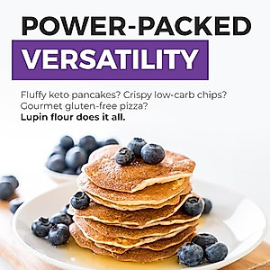 Lupin Flour (1 lb) Low-Carb Flour, 1g Net Carbs Per Serving, Improve Keto-Friendly Baked Goods, High in Protein and Fiber, Keto, Gluten-Free, Non-GMO Sourced