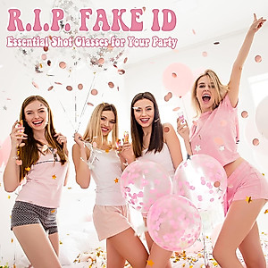 JUSTOTRY 21st Birthday Pink Shot Glass - RIP FAKE ID 21st Birthday Gifts for Her 2oz Shot Glass Best 21 Birthday Decorations Gifts Ideal for Women 21 Decorations