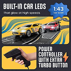 Atlasonix Slot Car Race Track Sets - Slot Cars, Race Tracks & Accessories Electric Race Car Track, Dual Electric Race Track, Electric Race Car Track Set for Girls & Boys Age 8-12, 1:43 Scale