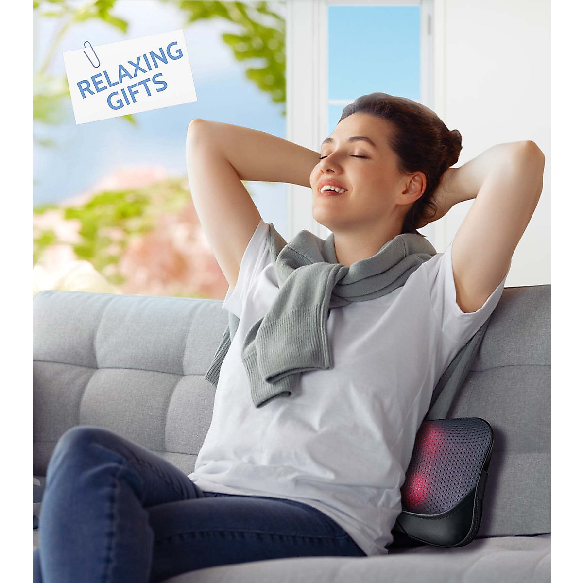 VIKTOR JURGEN Christmas Back Massager Gifts, Shiatsu Kneading Massager for Neck and Shoulder, Massage Pillow with Heat Relaxation Gifts for Women/Men/Dad/Mom//Mothers Day/Fathers Day/Valentine's Day