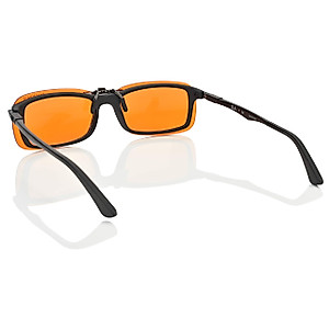 Blue Light Blocking Clip On Glasses - 99.9 Percent Effective Computer Glasses for Men & Women, Durable Lightweight, Reduce Eyestrain, Headaches and Improve Sleep (Nighttime Lens)