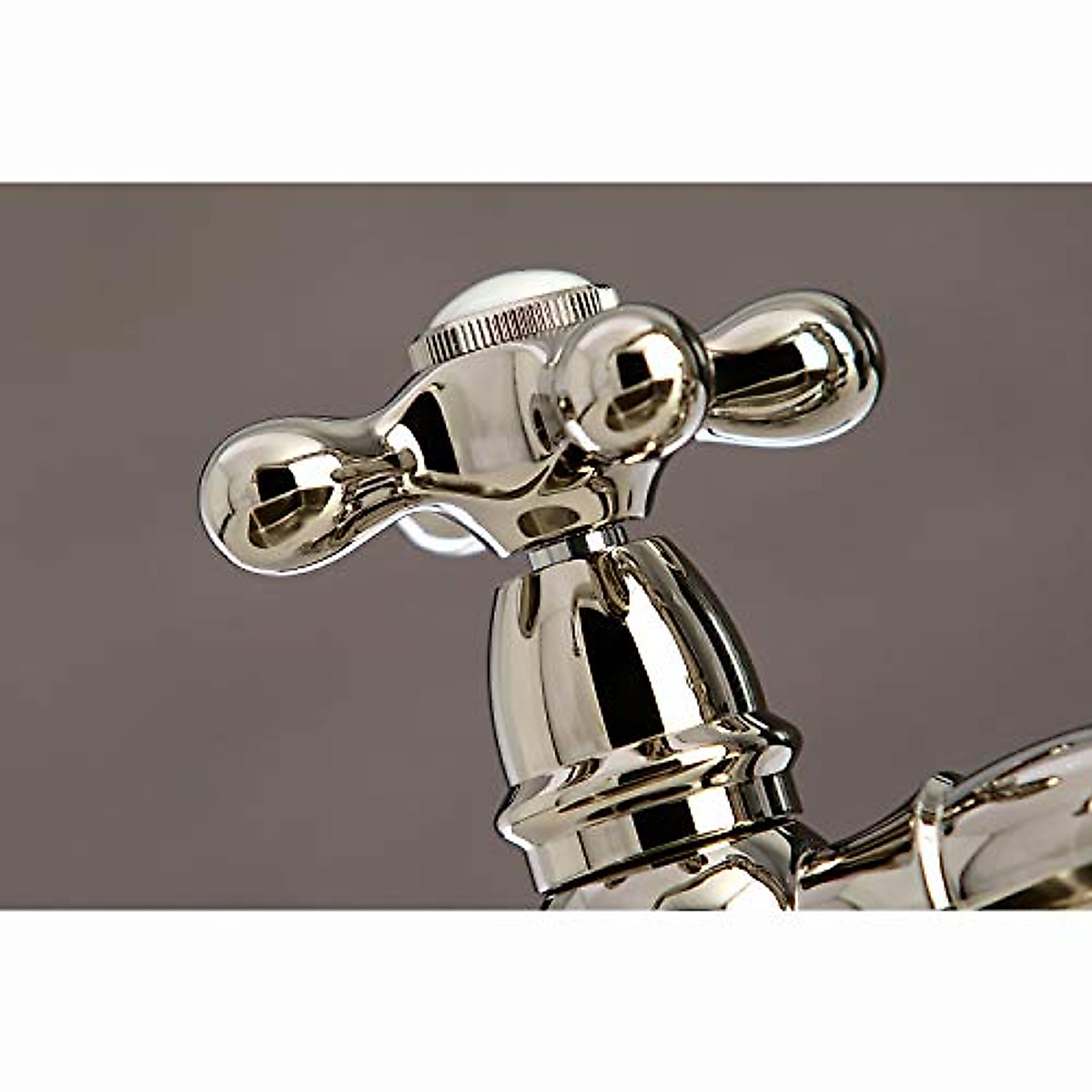 Kingston Brass KS7276AXBS English Country Bridge Kitchen Faucet, Polished Nickel, 8.31 x 8 x 6.88