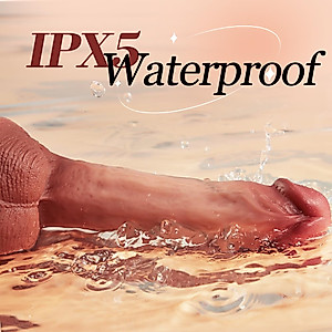 Lubisey 9.8" Thrusting Dildo Vibrator -Realistic Thick Vibrating Dildos with 8 Thrusting & Vibration & Heating for G Spot, Soft Glans Big Anal Dildo with Remote Control Adult Sex Toy for Women Couple