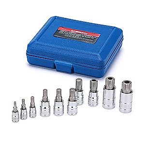 CASOMAN 10PCS 1/4-Inch, 3/8-Inch & 1/2-Inch Drive XZN Triple Square Spline Bit Socket Set, M4-M18, 12 Point Tamper Proof, Cr-V Sockets and S2 Steel Bits