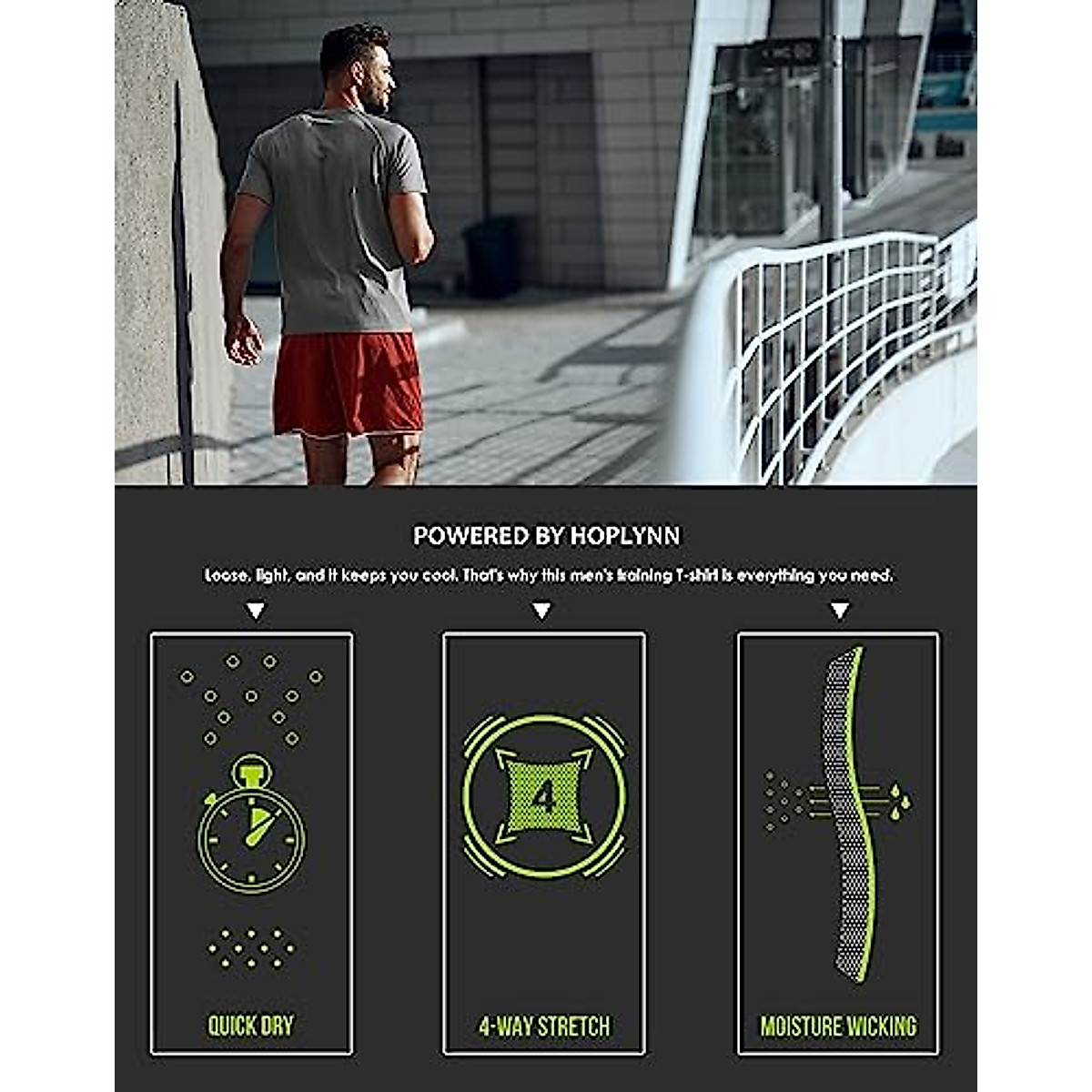 HOPLYNN 6 Pack Mesh Workout Shirts for Men Quick Dry Short Sleeve Athletic Dry Fit T-Shirt Moisture Wicking 2Black/2Gray/2White Medium