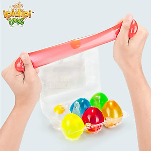 IPIDIPI TOYS Colorful Eggs Splat and Stick Ball Squishy Toys - 6 Pack - Stress Relief Egg Squishies - Fun Splat Ball Toy for Stocking Stuffers - Anxiety Reducer Sensory Play for Kids Ages 3-9