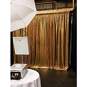 Eternal Beauty Sequin Backdrop 10x10, Glitter Photo Backdrop Curtain for Wedding Birthday Baby Shower Event Decor (Gold-10x10 Ft)