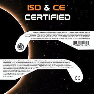 AAA Eclipse (6 PACK Solar Eclipse Glasses AAS Approved 2024 - Made in USA - ISO Certified 12312-2 & CE Certfied Direct Solar Eclipse Viewing Glasses