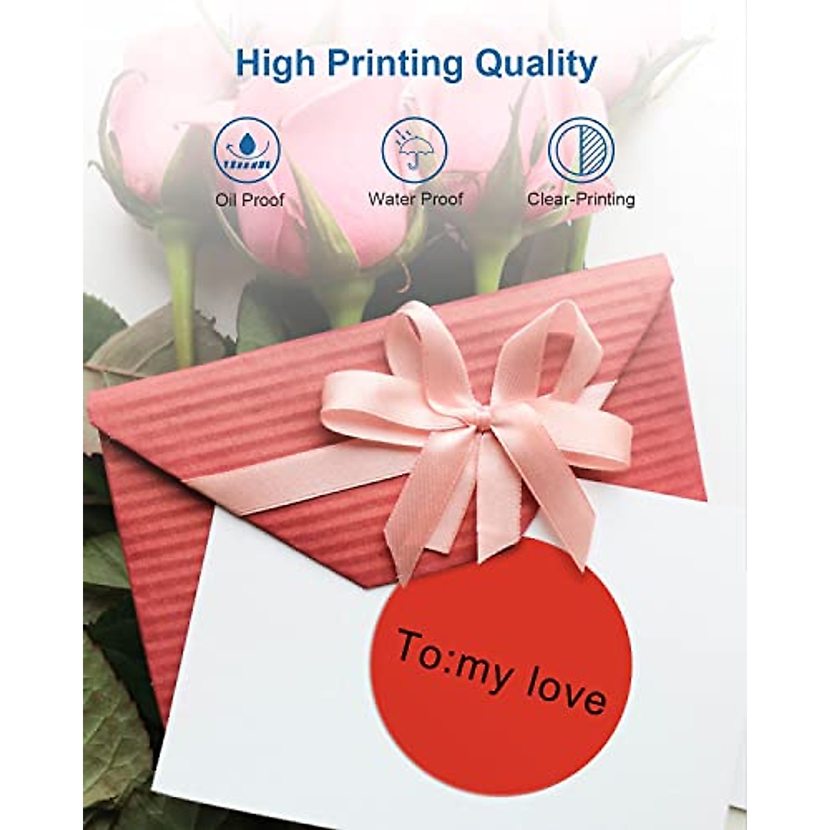 POLONO Label Printer, PL420 4x6 Thermal Printer, High-Speed Shipping Label Printer, Commercial Direct Thermal Printer, 2" Red Circle Thermal Sticker Labels, Self-Adhesive Stickers Labels