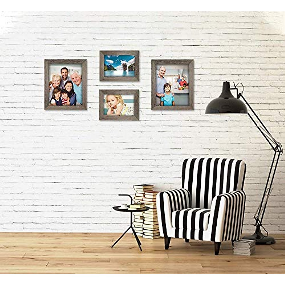 NUOLAN 8x10 Picture Frame, Rustic Gray Wood Pattern Art Photo Frames for Wall or Tabletop Display, Set of 1(NL-PF8X10-RG-1)