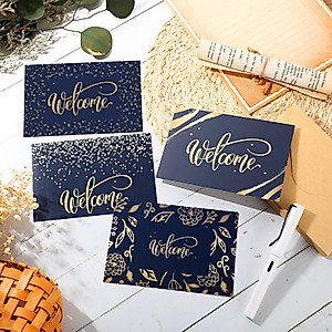 Fumete 72 Pcs Welcome Note Cards with Kraft Envelopes and Stickers, Assorted Designs, Ideal for Weddings, Christmas, Baby Showers
