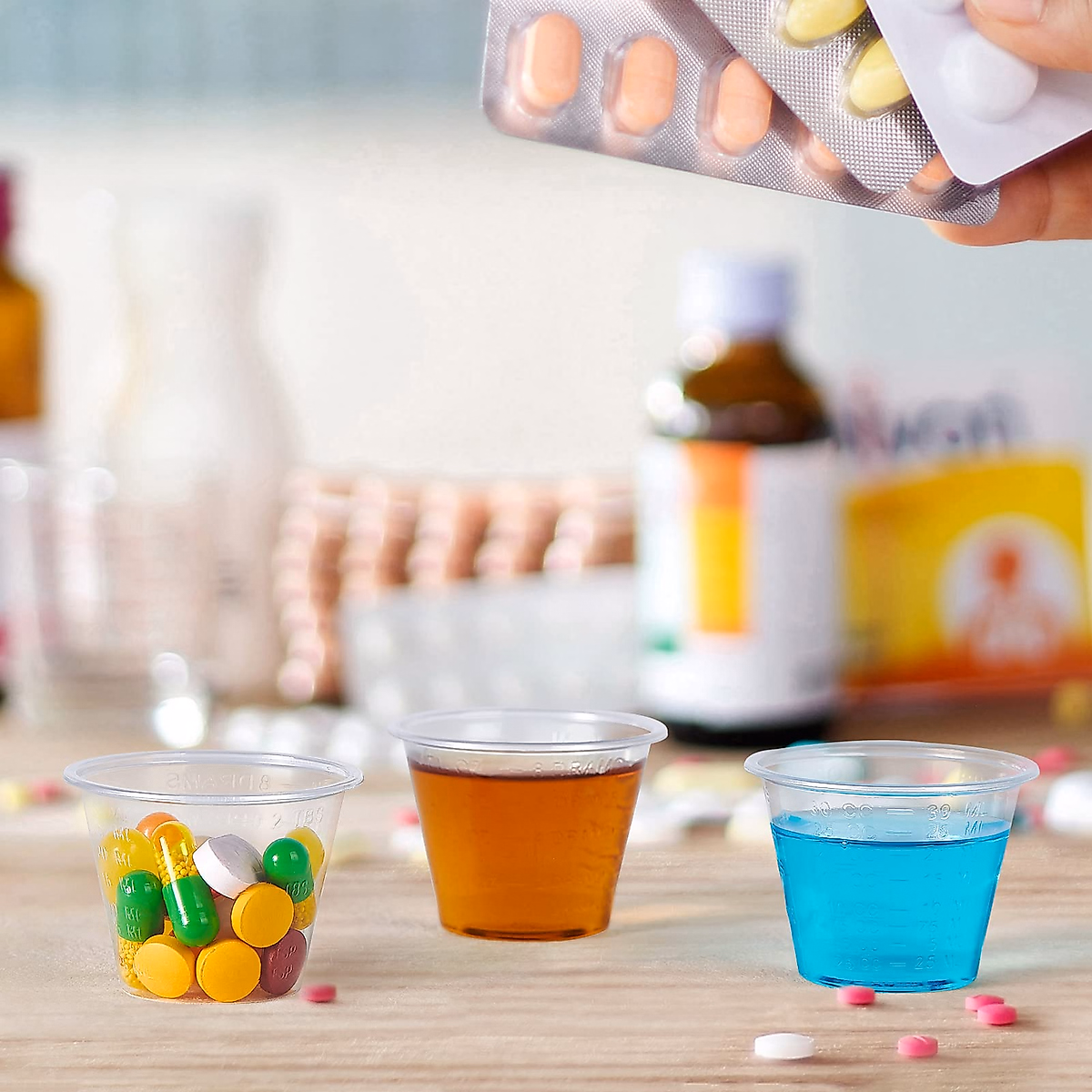 1000 Pack Disposable Medicine Cups (1 oz), Medical Plastic Measuring Cups For Medical Purposes, or Mixing and Measuring Resin, Epoxy, DIY Arts & Crafts, Paint, Cooking