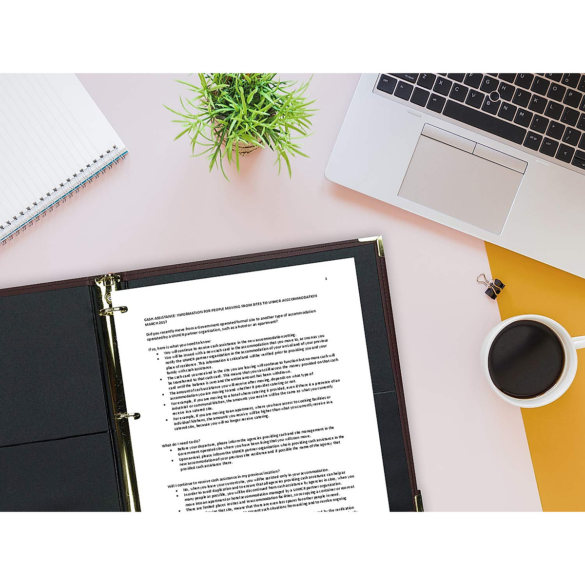 Hemingway Classic Collection Executive Presentation 3 Ring Binder, Round Ring 1 Inch Capacity with Brass Ring Metal and Brass Corners (Brown)