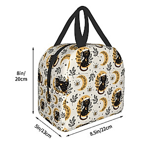 DADABULIU Lunch Bag Cat Boho Magic Moon Witchy Insulated Lunch Box Cooler Tote for Adults Kid Girl Boy Work Office School Picnic Beach Reusable Lunchbox Over 3 Years Old…