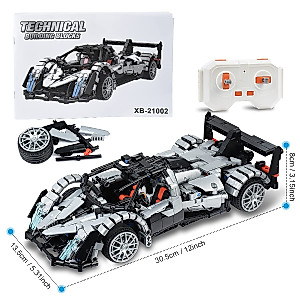TAXIDEA Build Your RC Car (990PCS) STEM RC Car Model Kit Building Blocks Toys Remote Control Racing Car Models Gifts for 6 7 8 9 10 11 12 13+ and Adults 1