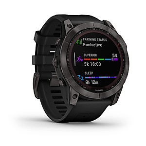 Garmin Fenix 7X Sapphire Solar GPS Smartwatch (Carbon Gray) Bundle with Primula Hamilton 12-Ounce Double Wall Stainless Steel Tumbler Bundle (2 Items)