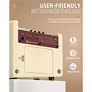 Donner 39 Inch TL Electric Guitar & Mini Guitar Amp Digital, 5W Wireless Small Electric Guitar Amplifier, Cyclops Guitar Combo Amp with 7 Amplifier Models 3 Types of Effects: Mod, Delay, Reverb and Dr