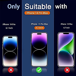 Milomdoi [10 in 1 for iPhone 14 Pro Max Case Clear with 3 Pack Screen Protector Accessories 3 Pack Camera Lens Cover Protective Slim Thin Cute Phone Cases Funda Suitable with MagSafe Women Men