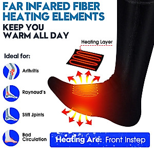 Autocastle Unisex Electric Heated Socks Rechargeable Battery Powered Heating Socks Men Women battery Operated Winter Warm Socks Kit Novelty Sports Outdoor Camping Hiking Climbing Skiing Foot Warmer