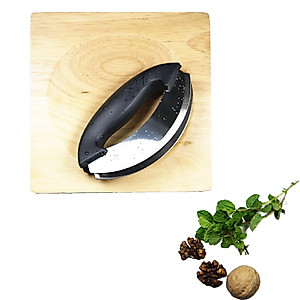 TLIOCAS Mezzaluna chopper and Cutting Board Set- Rocker Knife for One Handed Cutting Board, Kale Vegetable Mincing Knife Slicer, Double Blade Mezzaluna Knife,Quick to Pre Salad Meal Chopped Salad Kit