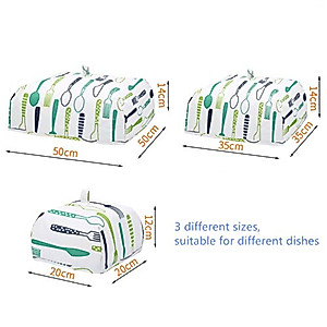 Pack-of-4 Insulated Food Cover Foldable Thermal Food Covers Aluminum Foil Keep Food Warm, Keep Bugs and Dust Isolated, Waterproof Coat, 3 Sizes: 50cm,35cm,20cm