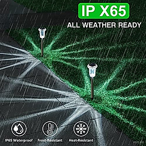 VISFLAIR Solar Pathway Lights Outdoor Decorative 12 Pack LED Waterproof Stainless Steel Garden Stakes Lights for Outside Yard, Path, Patio, Driveway Decor Landscape Lighting