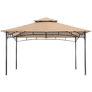 ABCCANOPY Gazebos for Patios 10x12 - Outdoor Steel Frame Gazebo for Lawn Backyard Garden Deck (Beige)