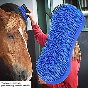 Professional Horse Cleaning Grooming Silicone Brush Durable Lightweight Easy to Operate Equestrian Massage Tool