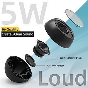 XKX [Single] USB Computer Speakers for Desktop, PC, Laptop, Small Plug-N-Play Speakers with Crystal-Clear Sound, Loud Volume, Rich Bass, Compatible with Windows/macOS/ChromeOS/Linux