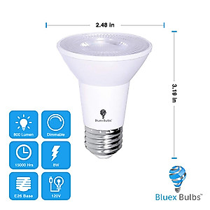 10 Pack PAR20 Outdoor LED Flood Light Bulb 8W 75 Watt Equivalent 500 Lumens Dimmable Waterproof E26 3000K Warm White LED Flood Light Bulbs for Security Led Spotlight Indoor Led Recessed Light Bulbs