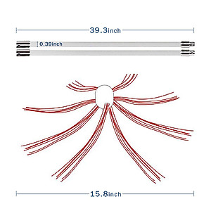 DECFLO Chimney Brush, Chimney Sweep Electrical Rotary Drill Drive Sweeping Cleaning Tool Kits with Nylon Flexible Rods (6 Rods)