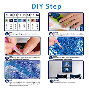 JAKI Diamond Painting Kits for Adults-Castle Diamond Art Kits for Adults,Gem Art Kits for Adults Pictures Arts Craft for Home Wall Decor (12x16inch)